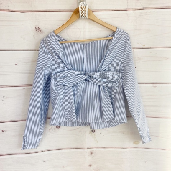 Zara | Tops | Zara Stripe Low Back Top | Poshmark